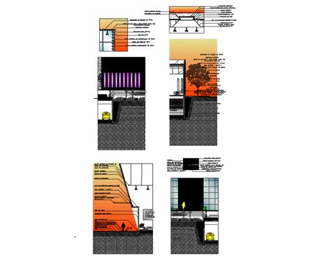 Hotel Building Constructive Sectional Details With Foundation Dwg File Cadbull