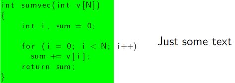 How Can I Put A Program Listing In A Beamer Column TeX LaTeX Stack Exchange