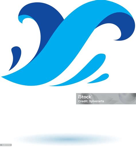 Océan Vague Splash Vecteur Symbole Pour Utilisation Dans La Publicité De Leau Minérale Concept