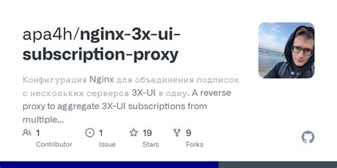 Github Apa4hnginx 3x Ui Subscription Proxy Конфигурация Nginx для объединения подписок с