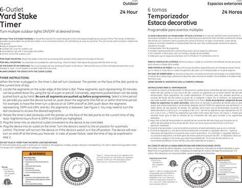 Ge Appliances Outdoor Mechanical Timer Owners Manual
