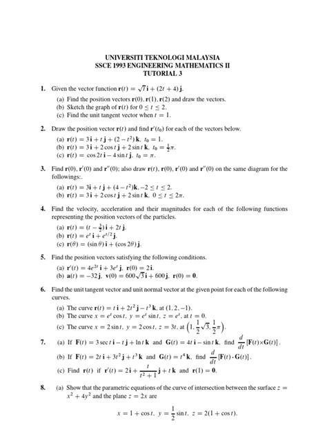 Tutorial 3 Ssc E 1993 Pdf Acceleration Velocity