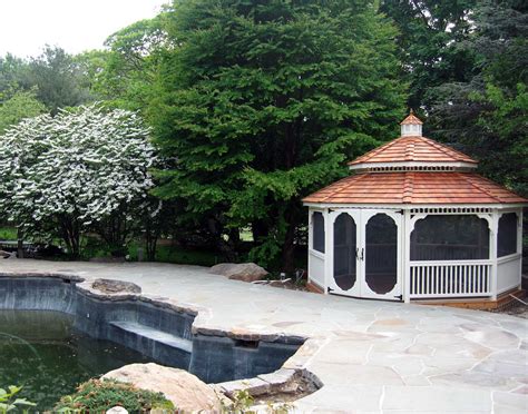 Vinyl Wwood Inserts Double Roof Octagon Gazebos Gazebos By Material
