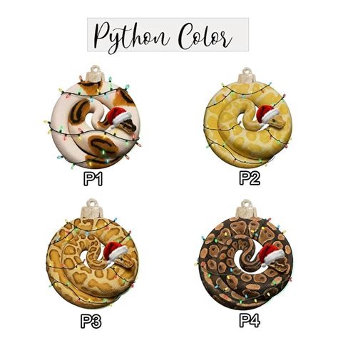 Custom Name Cute Ball Python Xmas Ornament Christmas Tree Hanging