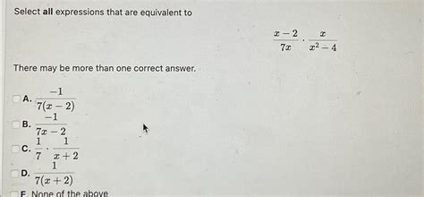 Solved Select All Expressions That Are Equivalent Chegg Com
