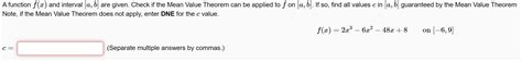 Solved A Function F X And Interval A B Are Given Check Chegg