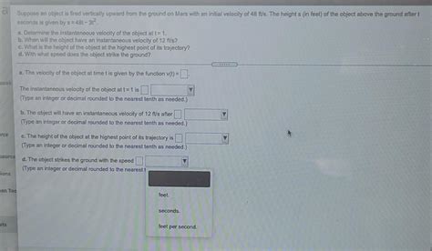solved suppose an object is fired vertically upward from the