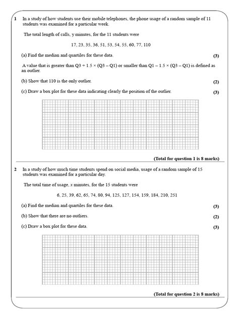 Box And Whisker Plots Pdf Outlier Quartile