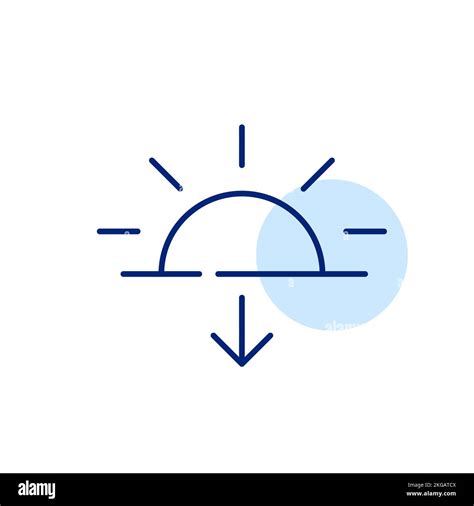Sun Setting Down Pixel Perfect Editable Stroke Line Icon Stock Vector Image And Art Alamy