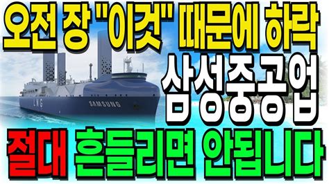 삼성중공업 주가전망 오전 장 이것 때문에 하락 절대 흔들리면 안됩니다 Youtube