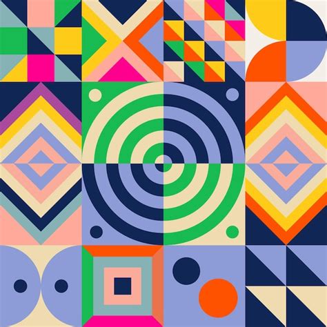 Premium Vector Minimal Abstract Art With Geometric Shapes Geometric Floral Patterns Abstract