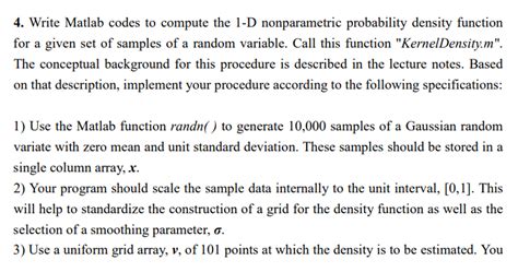 Solved Write Matlab Codes To Compute The D Chegg