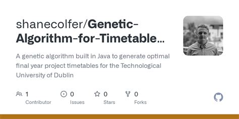 Github Shanecolfergenetic Algorithm For Timetable Scheduling A