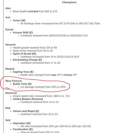 Crit R Buffs Are Being Reverted In Pbe R Missfortunemains