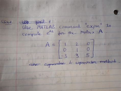 Solved Da Cone The Front Of Use Matlab Command Expm To