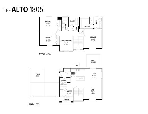 Alto 1805 Floor Plan 3 Bed 2 5 Bath Home In Idaho Cbh Homes