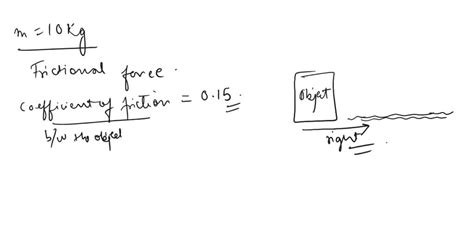 solved an object of mass 10 kgs encounters a frictional force when