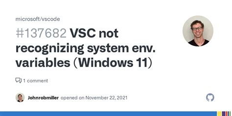 Vsc Not Recognizing System Env Variables Windows 11 · Issue 137682