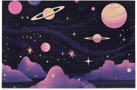 Freeamg Abstract Planets Puzzle 1000 Pieces Wooden Jigsaw Puzzles For