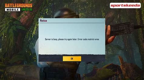 Server Is Busy Restrict Area Error Code In Battlegrounds Mobile India All You Need To Know