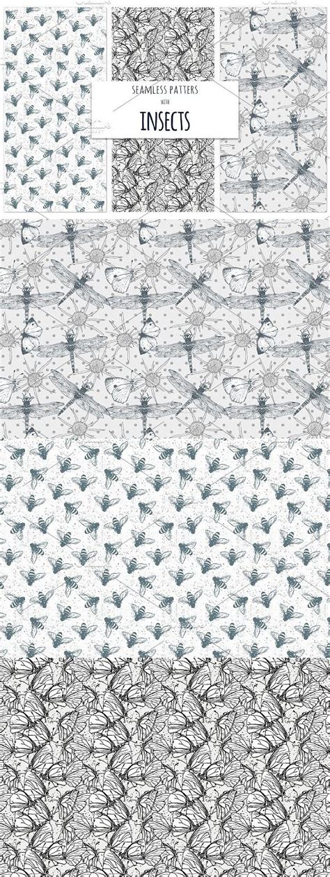Insects Pattern Set Pattern Seamless Patterns Vector Pattern