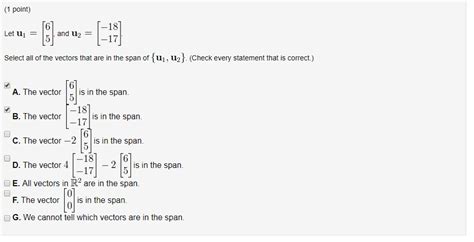 Solved Point Let U And U Select All Of The Vectors Chegg Com