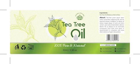 Premium Vector Tea Tree Essential Oil Label Design Cosmetic Essential