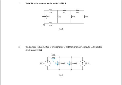 solved write the nodal equation for the network of fig 1use