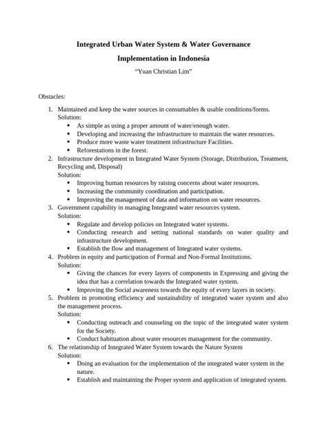 Integrated Urban Water System Pdf