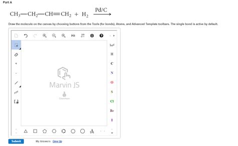Solved Part A Pd/C CH3-CH2 CHECH H2 Draw the molecule on the | Chegg.com