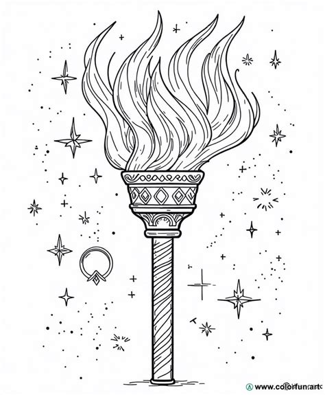 Dibujo Para Colorear De La Antorcha Olímpica Descargar O Imprimir De