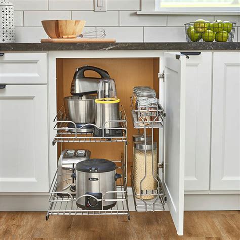 REV A SHELF Two Tier Base Organizer Pull Out Chrome Rev A Shelf CR