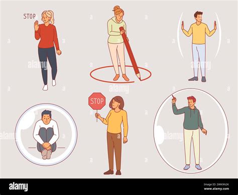 People Personal Boundaries Social Interaction Men And Women Outline Framework Individual