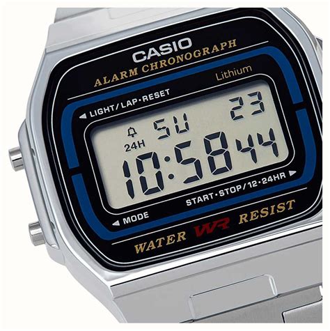 Casio Alarm Chronograph (35mm) Digital Dial / Stainless Steel A164WA ...
