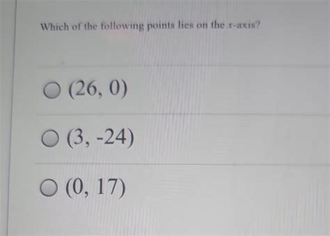 Solved Which of the following points lies on the x-axis? | Chegg.com