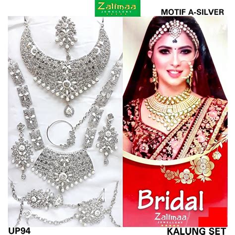 Indian Necklace Setbridal Necklace Setindian Bridal Setsilver Bridal