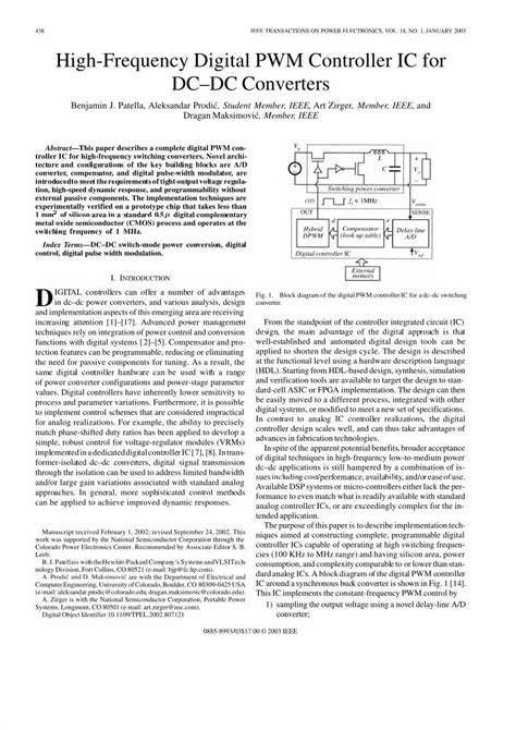 Pdf High Freq Digital Pwm Controller Ic For Dcdc Conv Dokumentips
