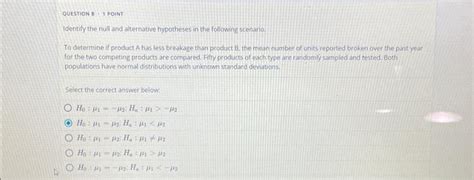 Solved Identify The Null And Alternative Hypotheses In The