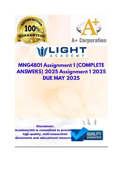 Mng4801 Assignment 1 Complete Answers 2025 Assignment 1 2025 Due May