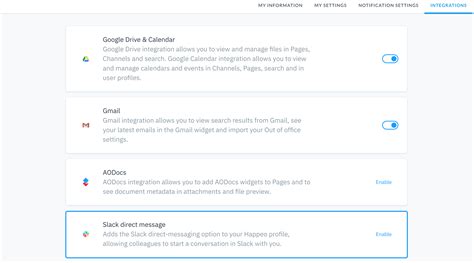 slack direct message integration happeo
