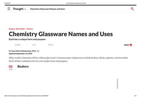 Chemistry Glassware Names
