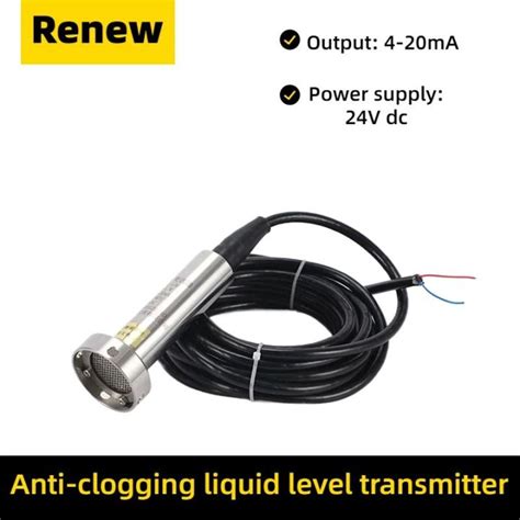 Anti Clogging Liquid Water Level Sensor 4 20ma Submersible Septic Tank Sludge Sewage Level