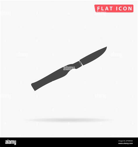 Scalpel Cut Simple Flat Black Symbol With Shadow On White Background Vector Illustration