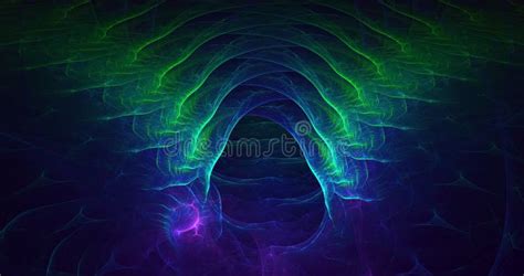 Illustration Of 3d Rendering Abstract Colorful Fractal Light Background Stock Illustration