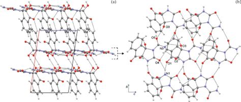 A Layered Crystal Structure Of Compound 1 And B Hydrogen Bonding