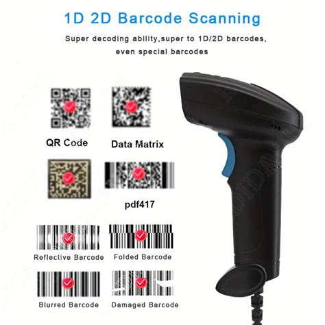 무선 휴대용 바코드 스캐너 1d 2d Qr 코드 Pdf417 및 데이터 매트릭스 리더 사무용품and학용품 Temu