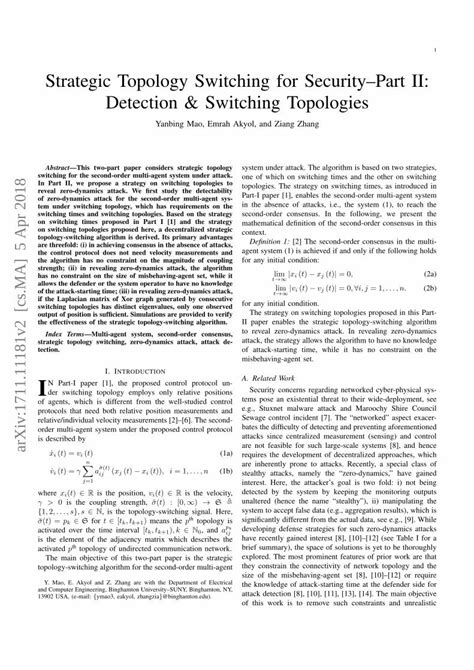 Pdf Strategic Topology Switching For Securitypart Ii Strategic