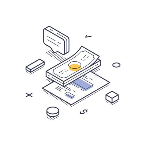 Isometric Line Art Icon Representing Online Market Transactions And