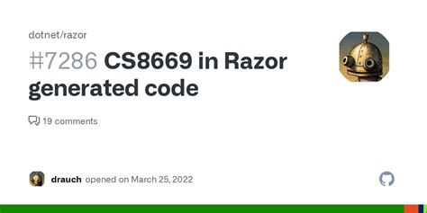 Cs8669 In Razor Generated Code · Issue 7286 · Dotnetrazor · Github