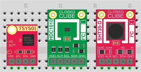 Fritzing Components Temperature And Humidity Sensors SHT35 D TSYS01